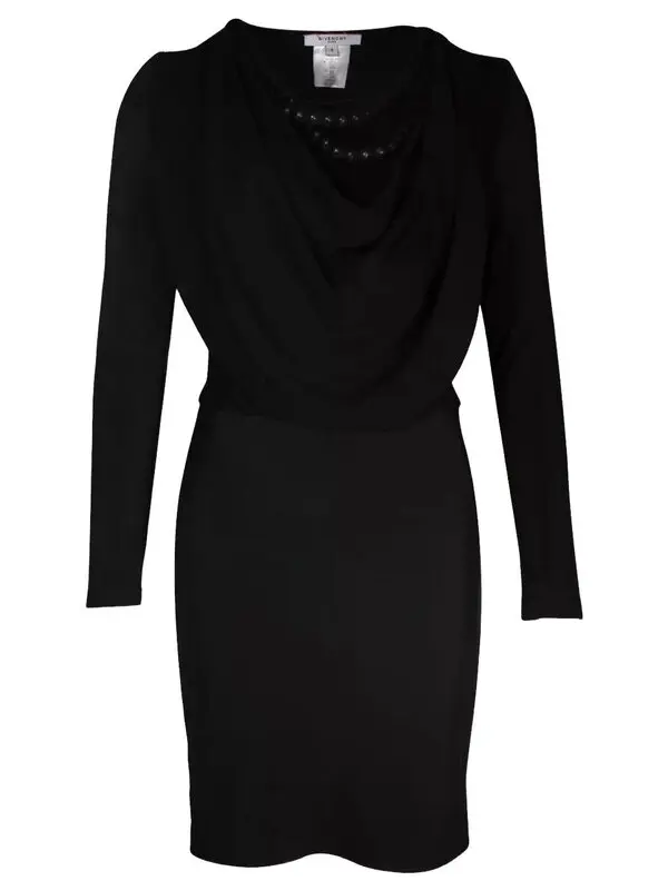 Givenchy Cowl-neck Bead-embellished Dress - Black