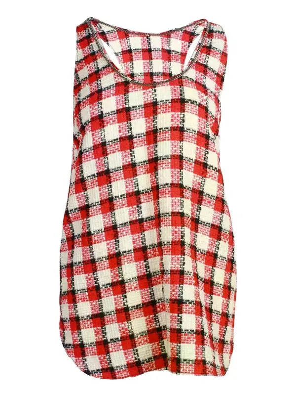 N°21 Plaid Racerback Top - Red