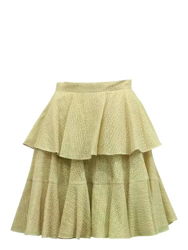 Alexander McQueen Lace Tiered Skirt - Neutrals