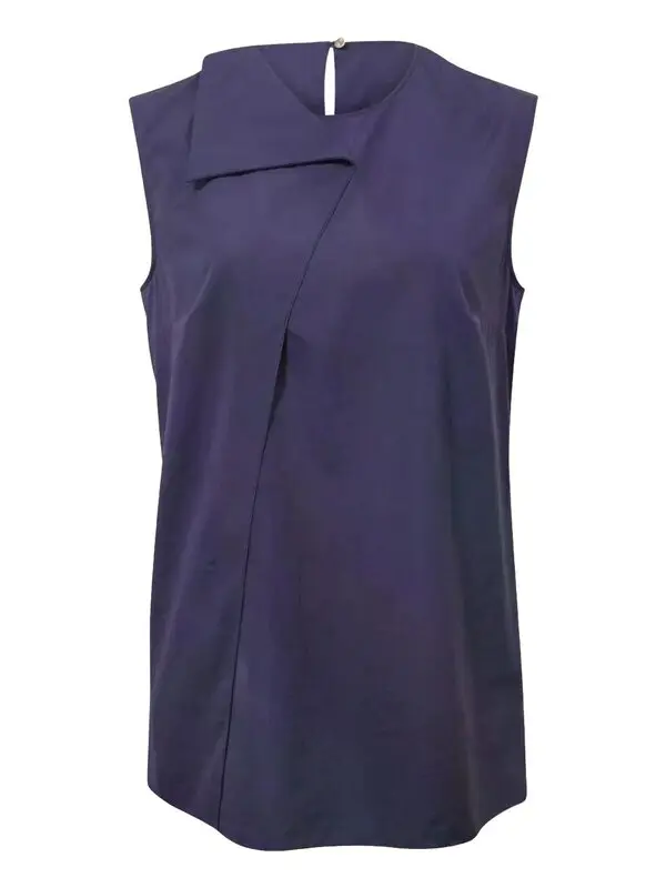 Hermès Fold-collar Sleeveless Top - Blue