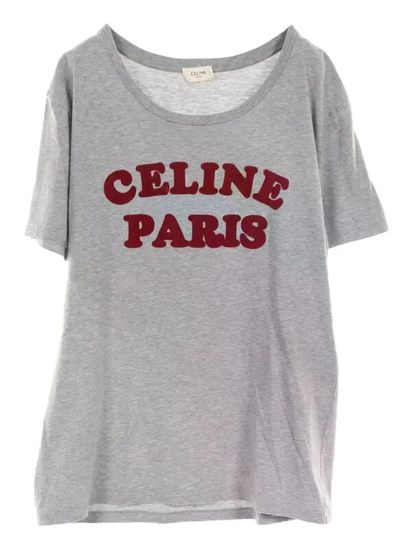 Celine 2010s Logo-print Crew-neck T-shirt - Grey