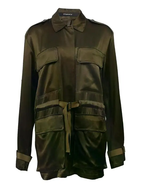 Theory Cargo Belted Jacket - Green