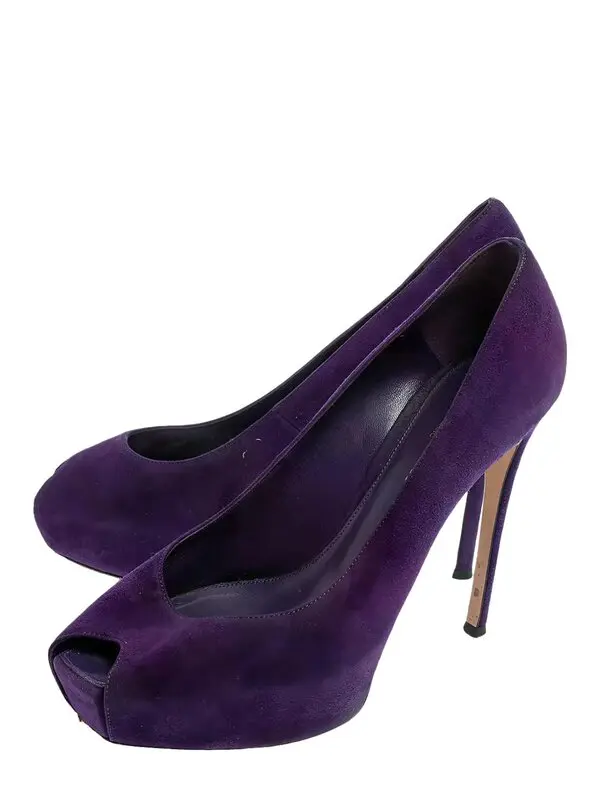 GIANVITO ROSSI 125mm Platform Peep-toe Pumps - Purple