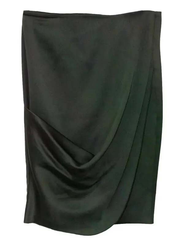 Emporio Armani Draped Pencil Midi Skirt - Black
