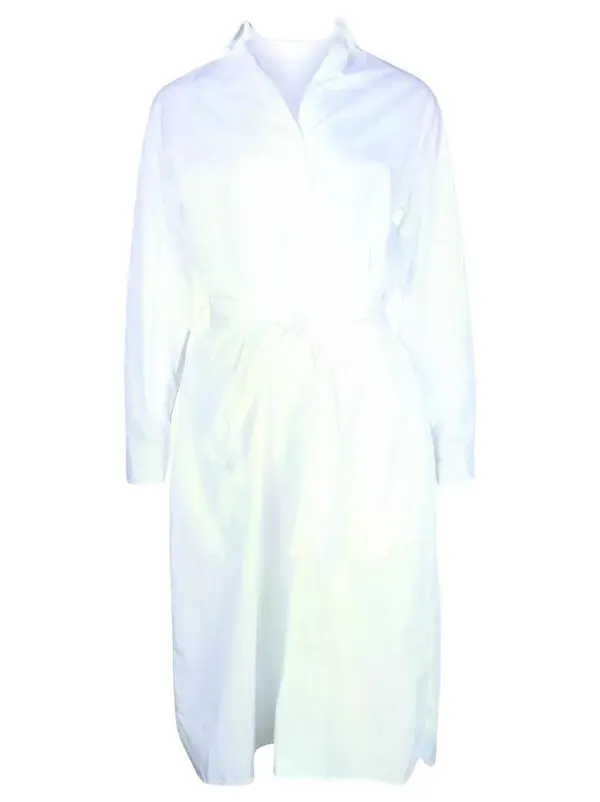 Hermès Cotton Belted Shirt Dress - White