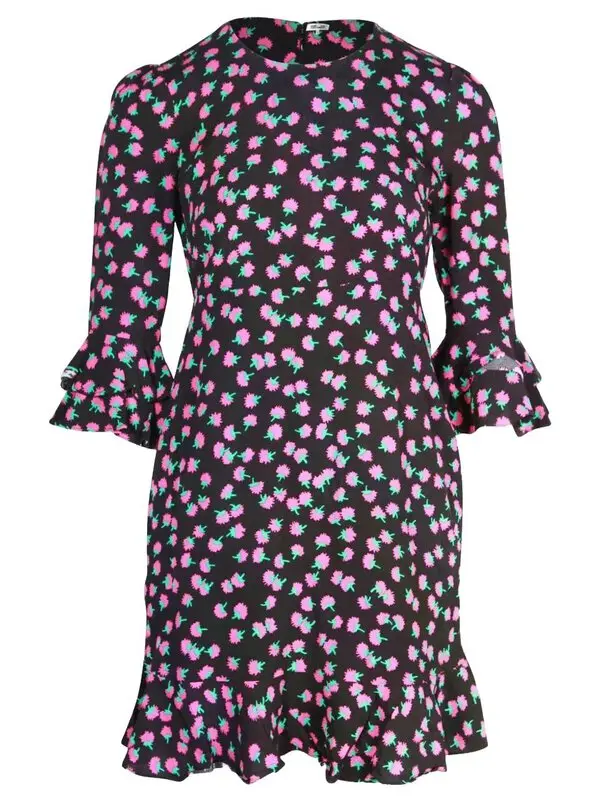 Diane Von Furstenberg Floral-print Mini Dress - Black