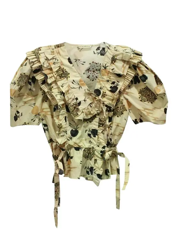 Ulla Johnson Floral-print Ruffled Blouse - Neutrals