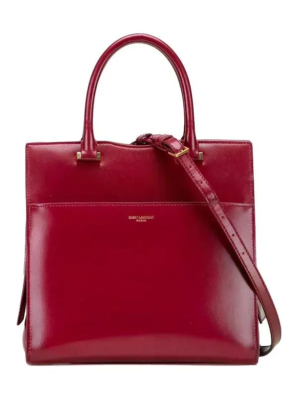 Saint Laurent Small Leather Uptown Satchel - Red