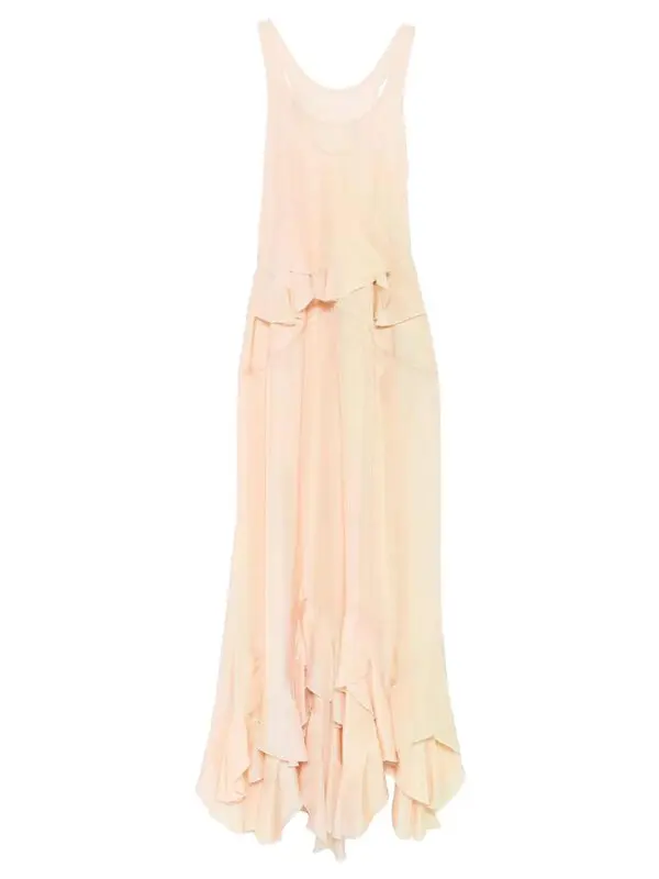 Stella McCartney Ruffled Silk Gown - Orange