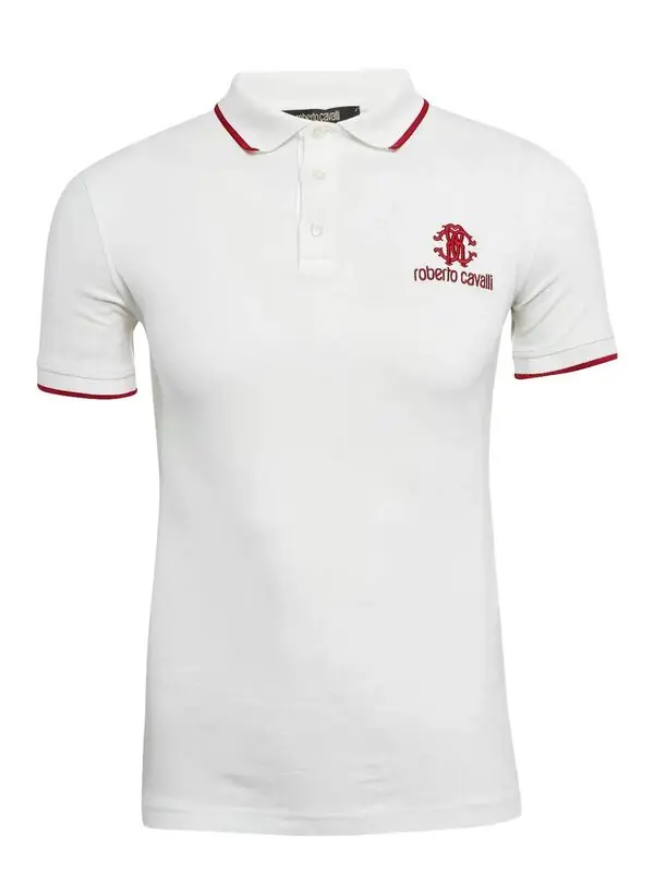 Roberto Cavalli Logo-embroidered Polo Shirt - White