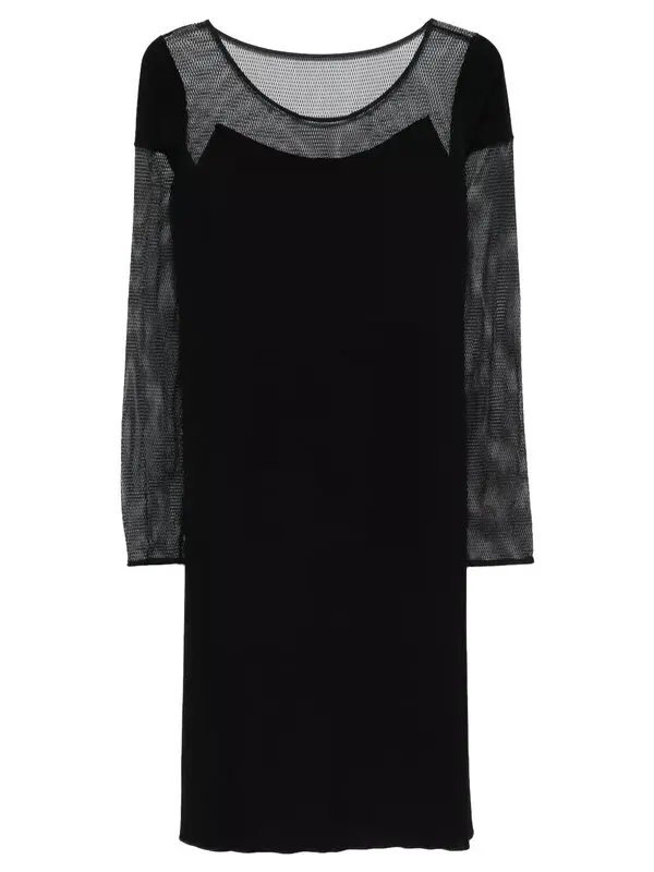 Maison Martin Margiela 2010 Mesh-paneled Midi Dress - Black