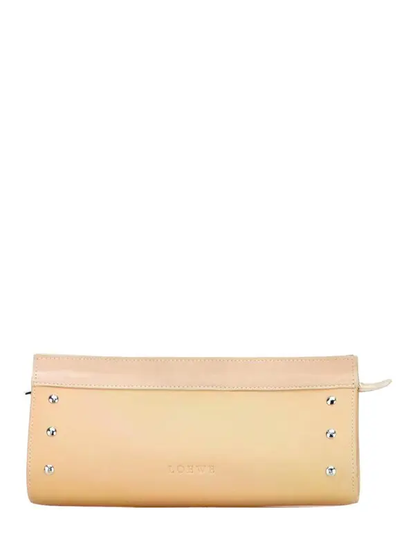 Loewe 2004 Studded Leather Clutch Bag - Brown