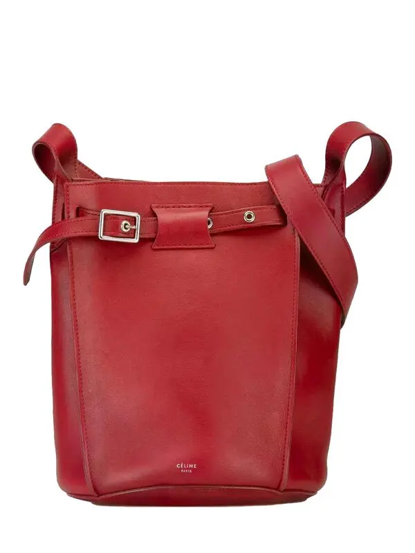 Celine 2012-2018 Leather Big Bag Bucket Crossbody Bag - Red