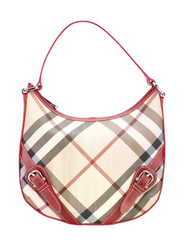 Burberry Supernova Check Coated Canvas Larkin Hobo Bag - Brown