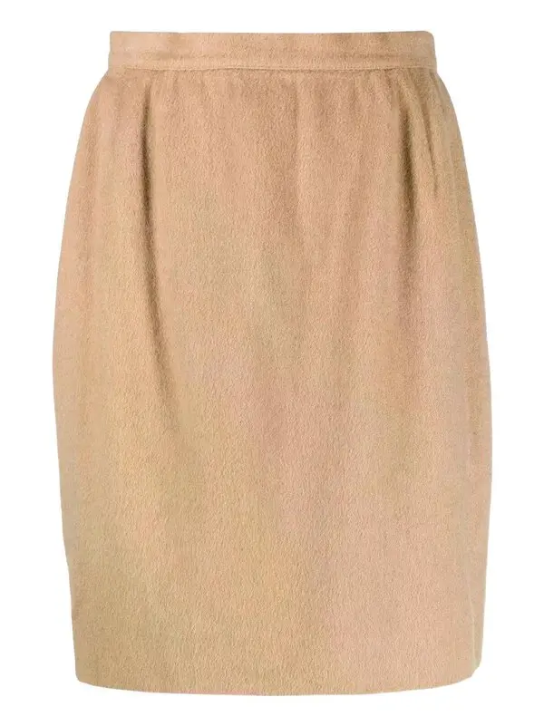 Valentino Garavani 1980s Gathered Detailing Pencil Skirt - Neutrals