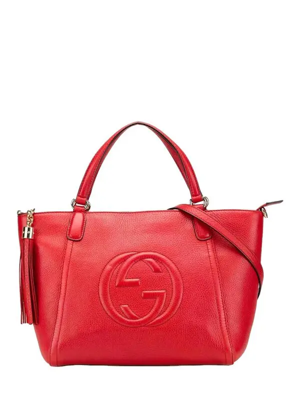 Gucci Small Leather Soho Cellarius Satchel - Red