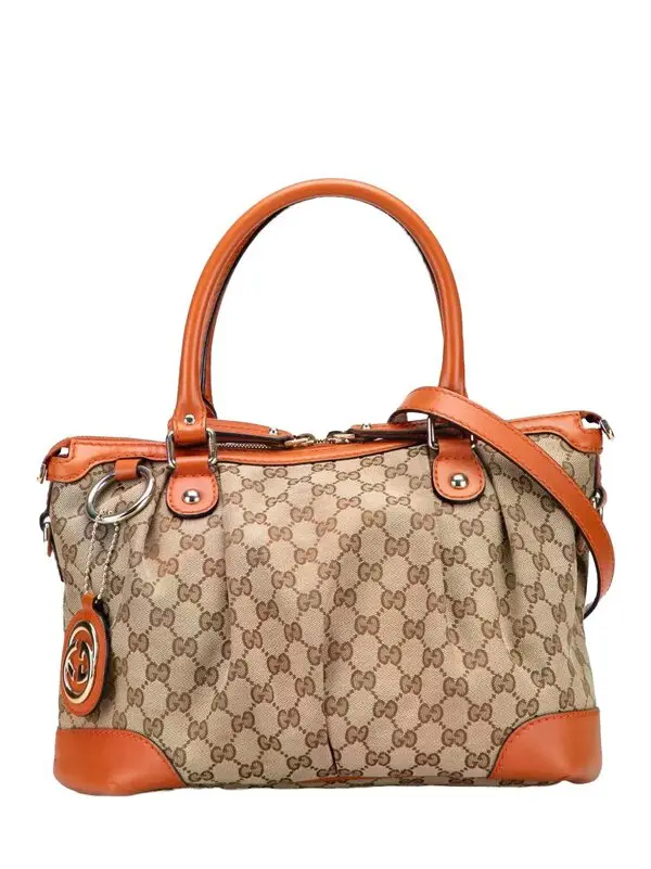 Gucci Gg Canvas Sukey Satchel - Brown