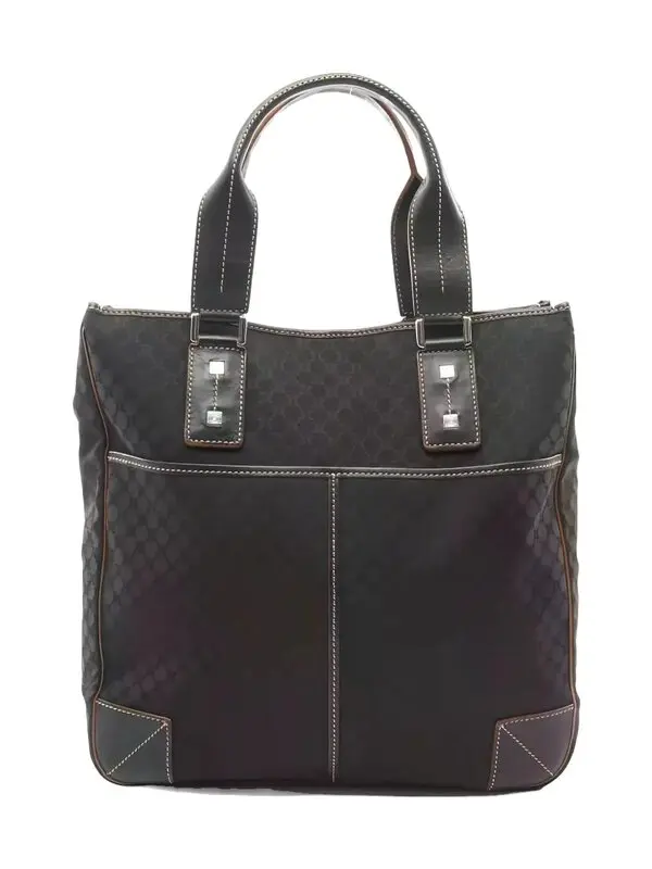 Celine 2000s Macadam Canvas Tote Bag - Black