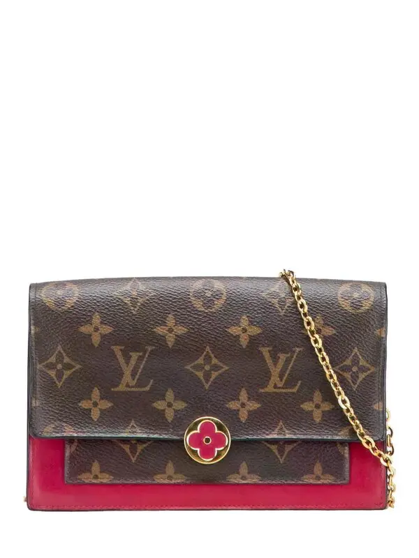 LOUIS VUITTON Monogram Flore Wallet On Chain Crossbody Bag - Brown