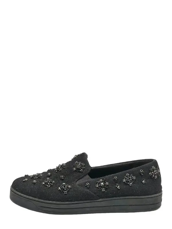 Prada Crystal-embellished Sneakers - Black