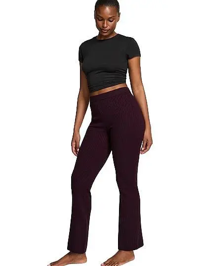 Victoria's Secret Luxe Cable-knit Flare Lounge Pants - Purple