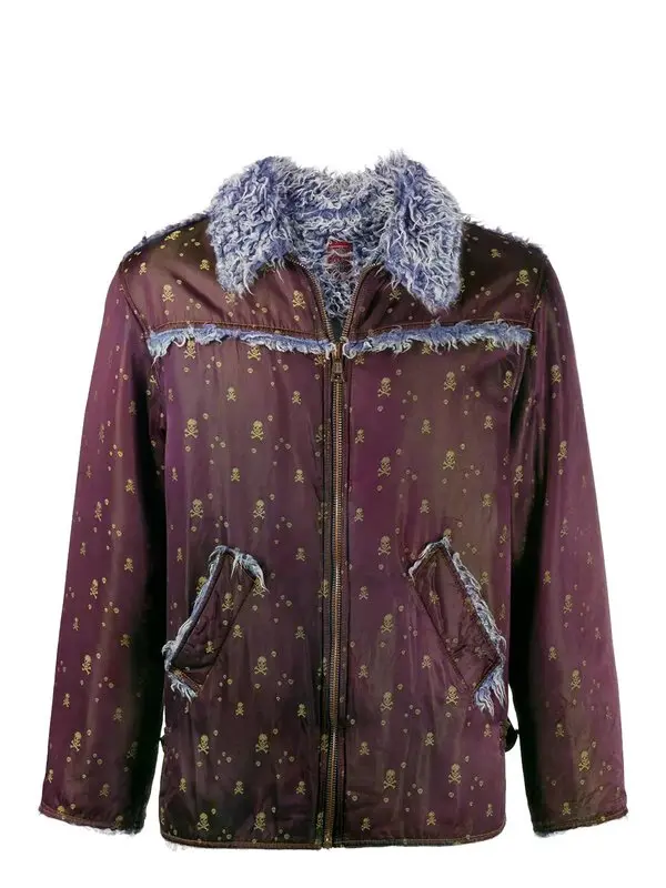 Jean Paul Gaultier Pirate Skull Embroidered Jacket - Purple