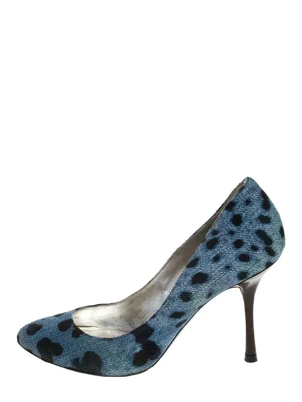 Dolce & Gabbana 90mm Denim Leopard-print Pumps - Black