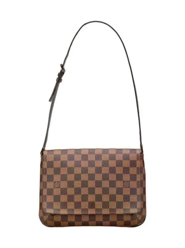 LOUIS VUITTON Damier Ebene Musette Tango Shoulder Bag - Brown