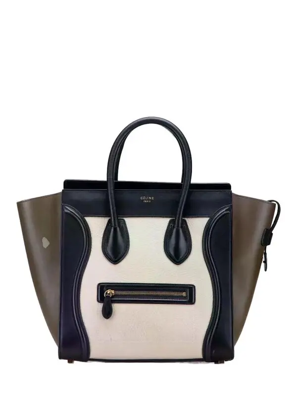 Celine 2014 Mini Tricolor Calfskin Luggage Tote Handbag - Multicolour