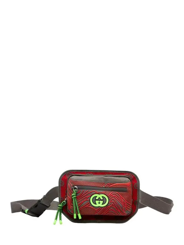 Gucci Gg Nylon And Rubber Belt Bag - Red