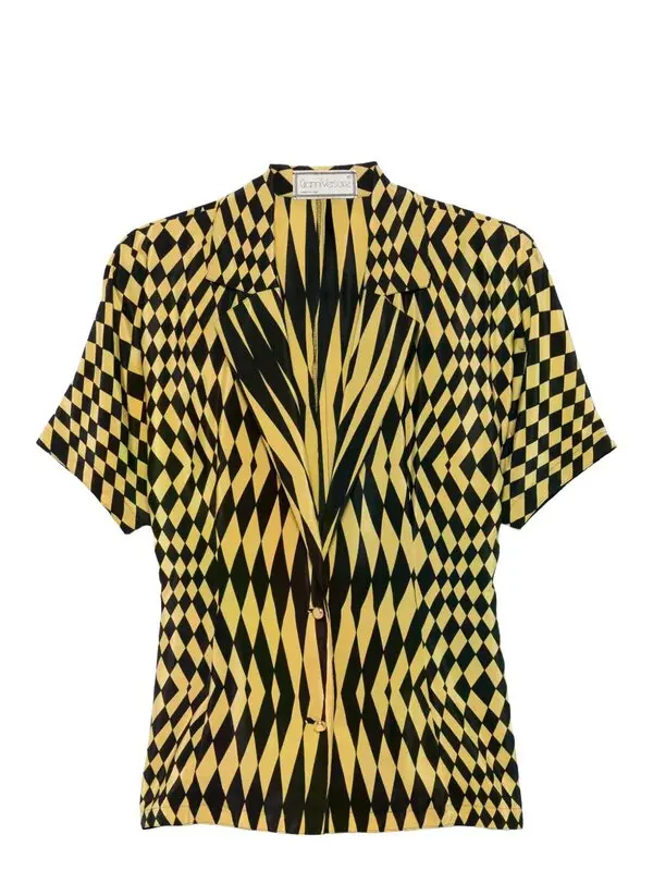 Versace 1970s Graphic-print Shirt - Black
