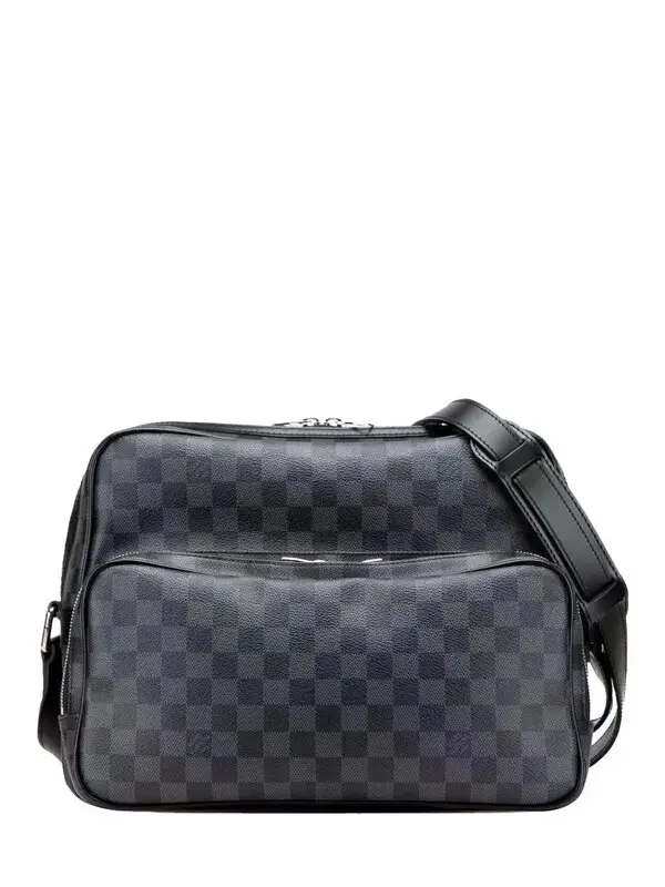 LOUIS VUITTON 2008 Damier Graphite Sac Leoh Crossbody Bag - Black