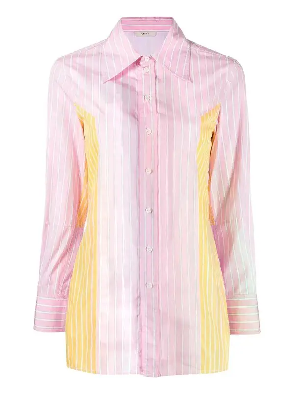 Celine Colour-block Striped Shirt - Pink