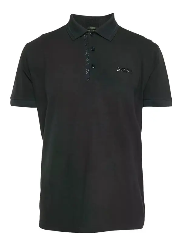 BOSS Logo-detail Polo Shirt - Black