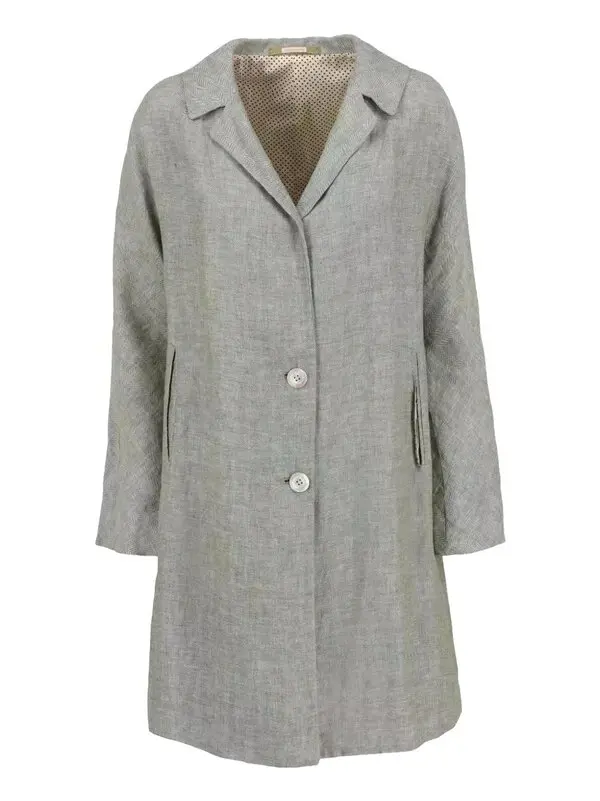 Massimo Alba Herringbone Linen Coat - Grey