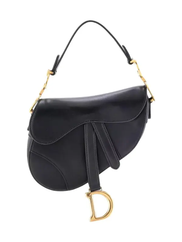 Dior Saddle Handbag Leather Mini Shoulder Bag - Black