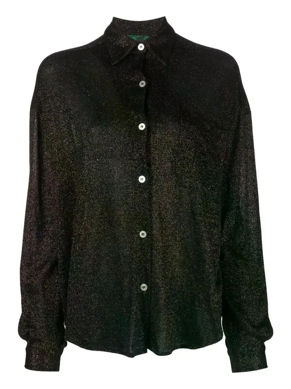 Jean Paul Gaultier 1980s Lamé-effect Button-up Shirt - Brown