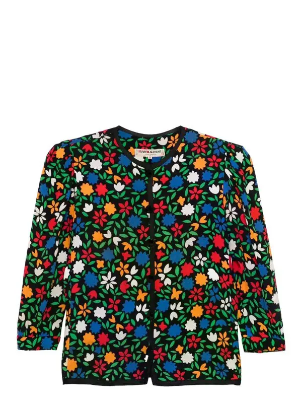 Saint Laurent Pre-owned 1960s Floral-print Jacket - Black