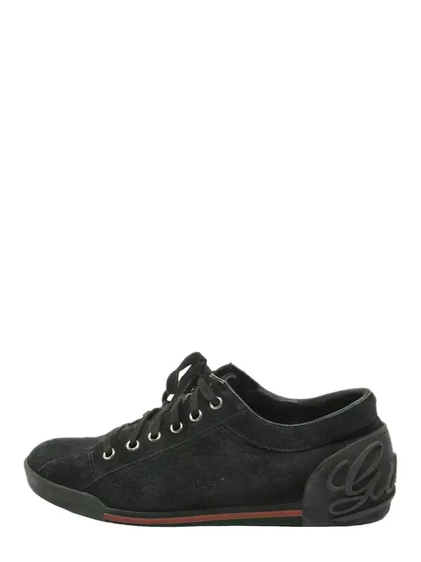 Gucci Logo-patch Suede Sneakers - Black