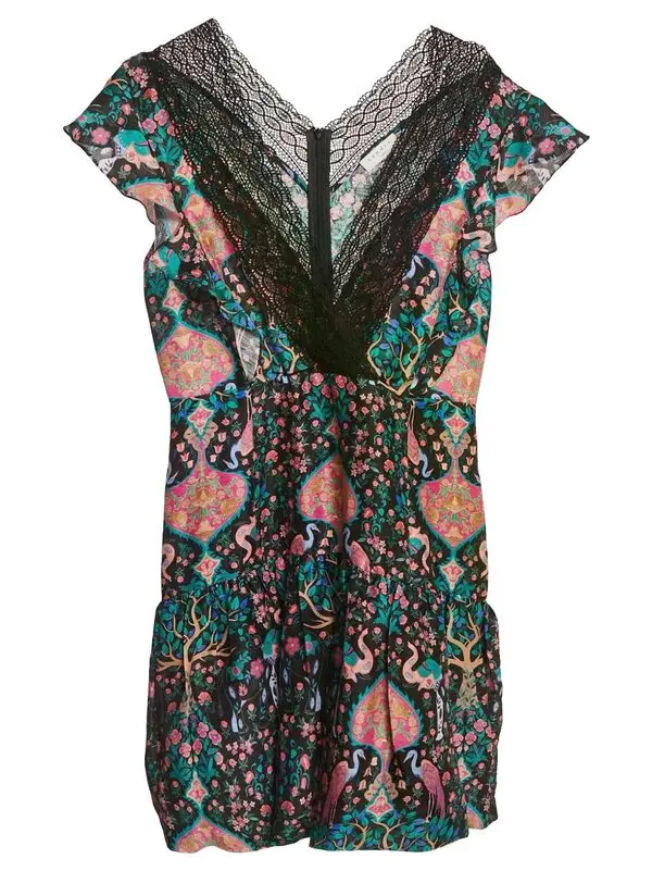Sandro Lace Bird Print Dress - Black