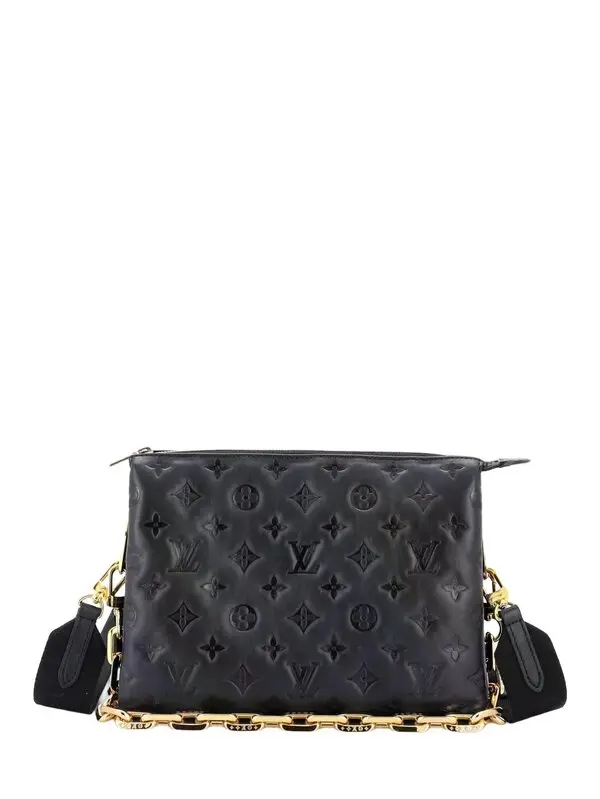 LOUIS VUITTON Coussin Pm Crossbody Bag Monogram Embossed Lambskin - Black
