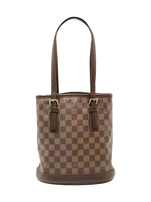 LOUIS VUITTON 2001 Damier Ebene Marais Bucket Bag - Brown