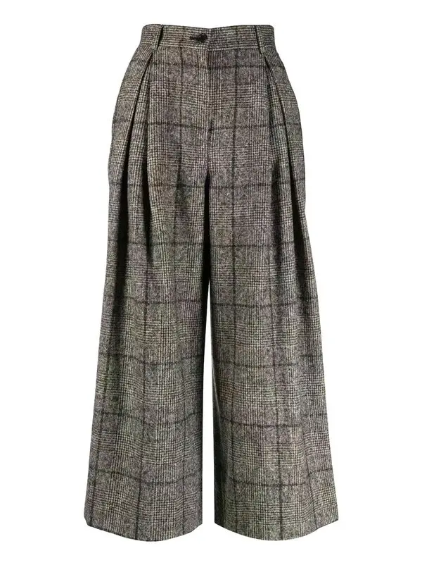Dolce & Gabbana 2000s Prince Of Wales Palazzo Trousers - Brown