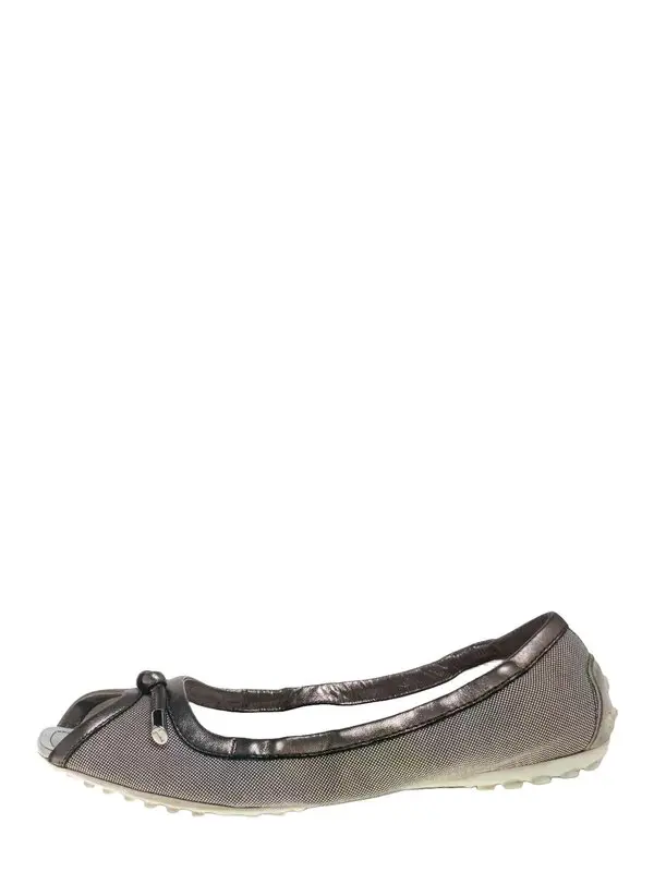 TOD'S Vintage Canvas Ballet Flats - Grey