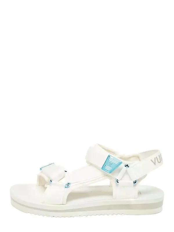 LOUIS VUITTON Logo-plaque Sandals - White