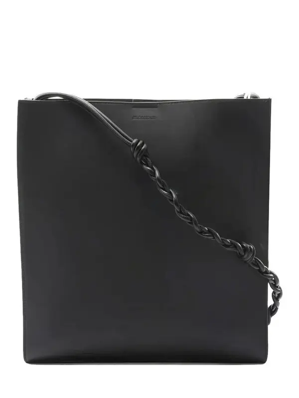 JIL SANDER Tangle Leather Shoulder Bag - Black