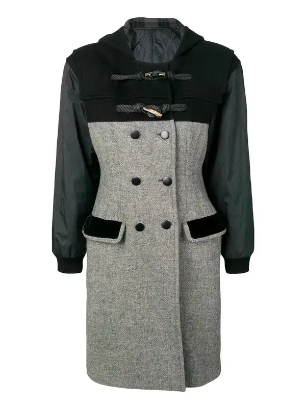 Jean Paul Gaultier Hooded Double-breasted Coat - Grey