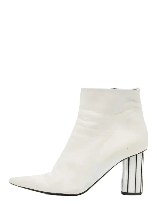Proenza Schouler 100mm Pointed-toe Striped-heel Ankle Boots - White