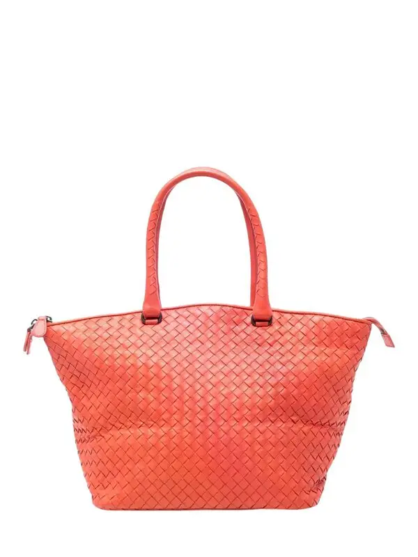 Bottega Veneta Nappa Intrecciato Zip Tote Bag - Red