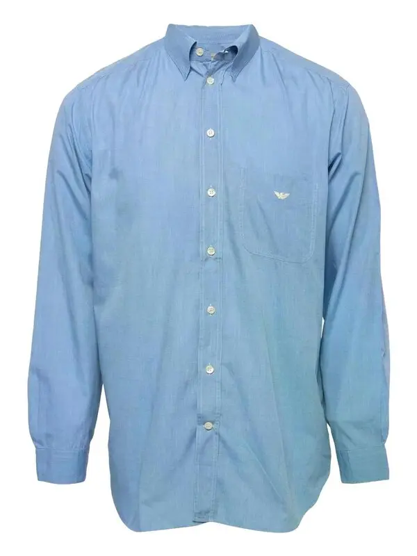 Emporio Armani Logo-embroidered Shirt - Blue